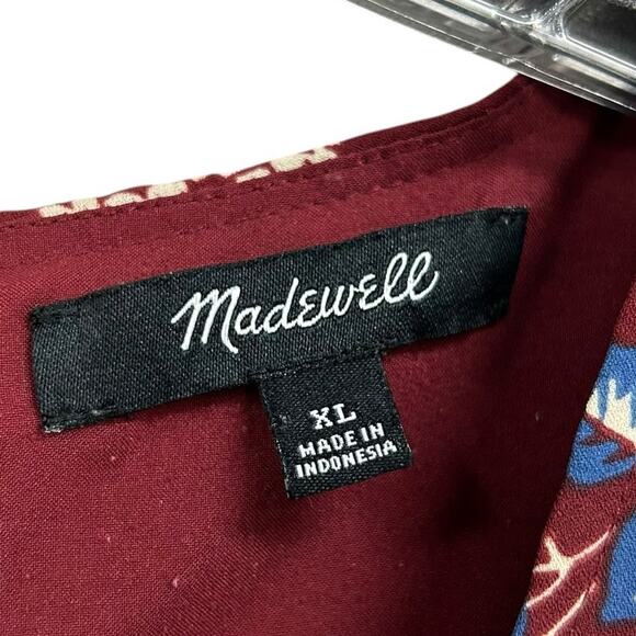 Madewell | Dresses | Madewell October Dusty Burgundy Buttonback Dress ...